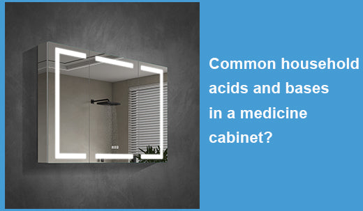 Common household acids and bases in a medicine cabinet?