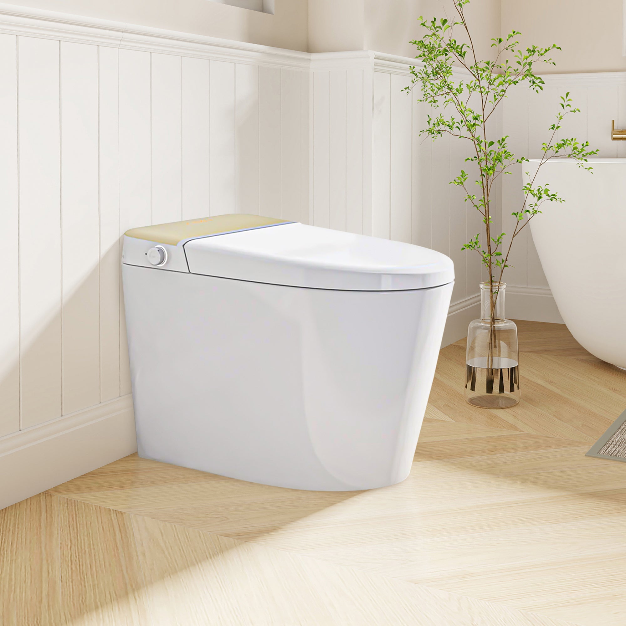 Luxury Smart Toilet With Auto Flush,Foot Sensor Flush,Heated Seat, Aut