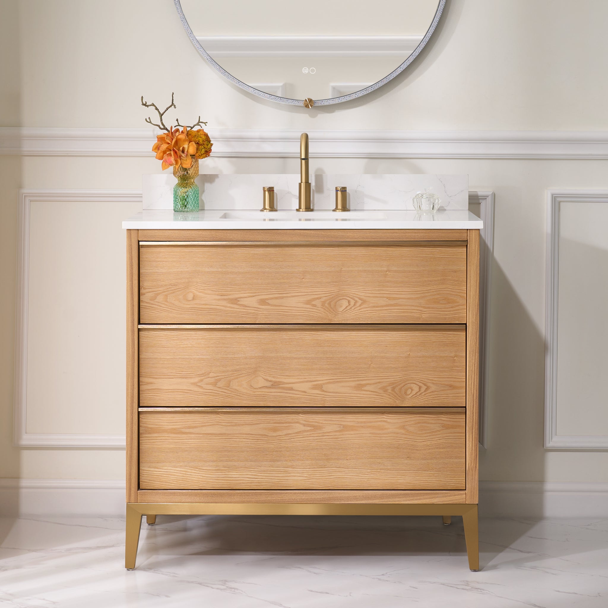 36 Inch Oak Bathroom Vanity | Freestanding Bathroom Vanity | Bathroom ...