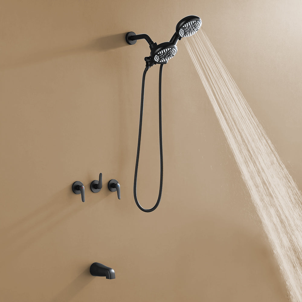 Dual Heads Shower Faucet with 5-Spray Function Shower System, 2.5GPM