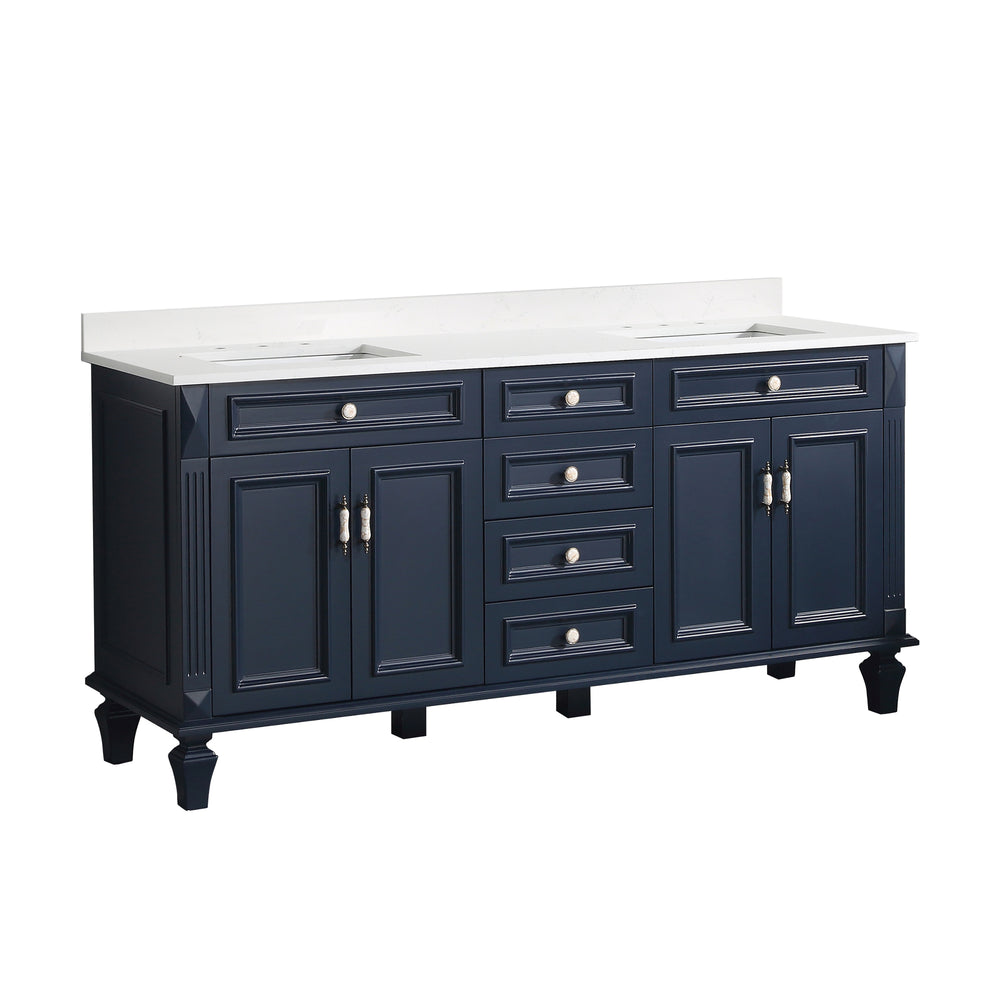 72 In Double Sink Bathroom Vanity | Freestanding Bathroom Vanity | Navy ...
