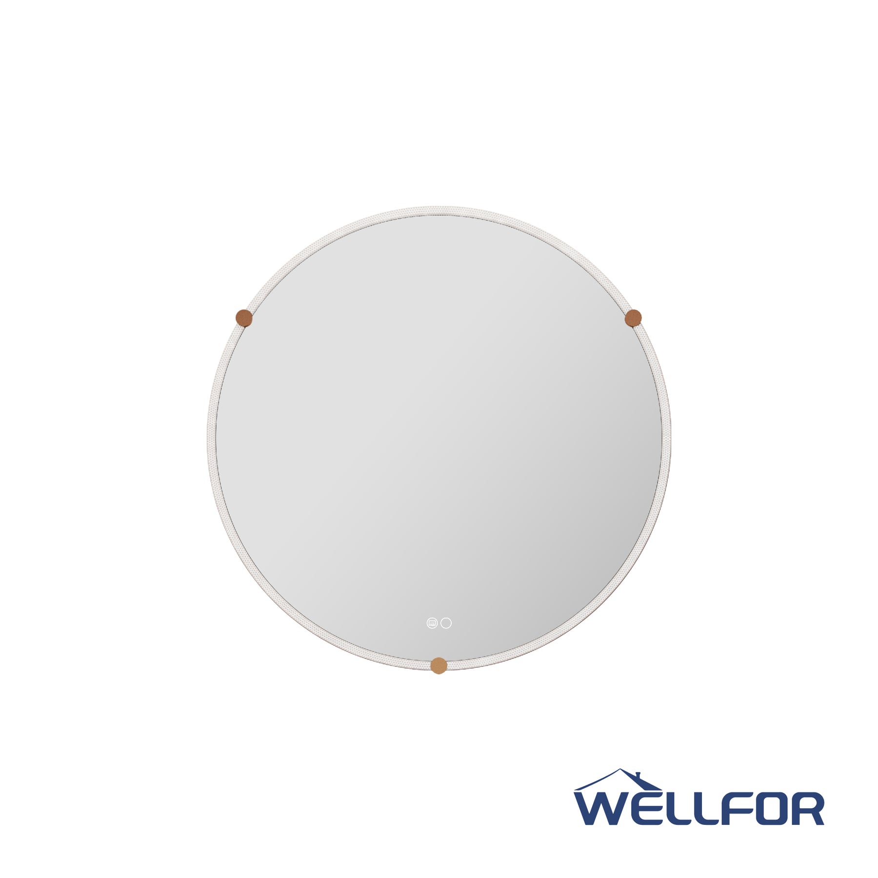 32 in. W x 32 in. H Framed Round LED Light Bathroom Vanity Mirror – WELLFOR